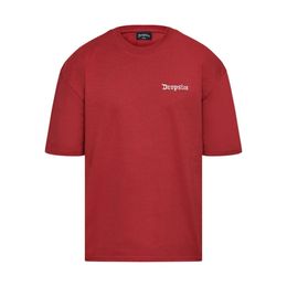 Dropsize T-Shirt Herren Gr&ouml;&szlig;e L blutrot / wei&szlig;