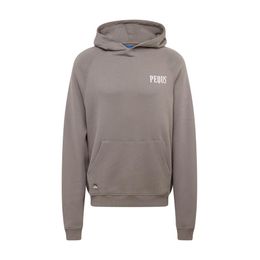PEQUS Sweatshirt Herren Gr&ouml;&szlig;e XS schlammfarben / wei&szlig;