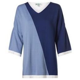 DW-Shop Viskose-Pullover, Muster blau, 48/50