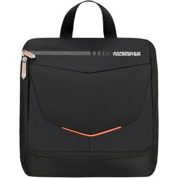 American Tourister® Kulturbeutel Summerfunk, Beautybox Schminketui Kosmetikbox Beauty-Bag zum Aufhängen, orange|schwarz