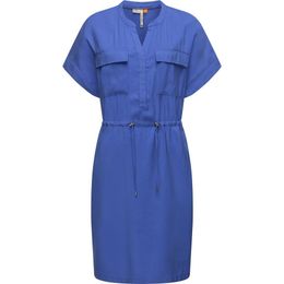 Ragwear Blusenkleid Roisa stylisches Sommerkleid mit Bindeband, blau