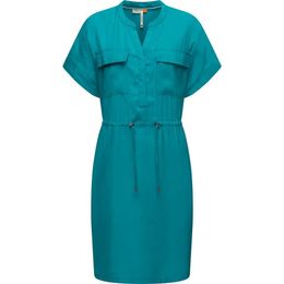 Ragwear Blusenkleid Roisa stylisches Sommerkleid mit Bindeband, grün