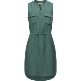 Ragwear Blusenkleid Roissin stylisches Sommerkleid mit Bindeband, grün