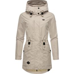 Ragwear Parka Alysa stylische Damen Übergangsjacke mit Taillenzugband, braun