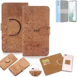 K-S-Trade Handyhülle für UMIDIGI G1 Plus, Handy Hülle Schutz Hülle Handyhülle Schutzhülle Korkhülle, braun|schwarz