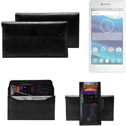 K-S-Trade Handyhülle für Qilive Q7 5, Handy Hülle Schutz Hülle Tasche Schutz Case Handytasche, schwarz