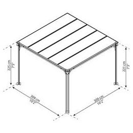 Canopia Pavillon Milano 3000 309 x 309 cm, grau