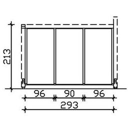 Skan Holz Seitenwand m. Polycarbonatplatten 293 x 200 cm