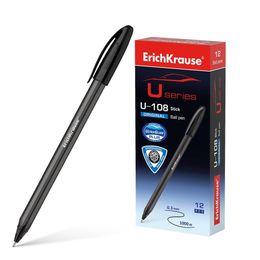 Erich Krause Kugelschreiber, Kugelschreiber U-108 Original 0,3mm 12er Pack Schwarz