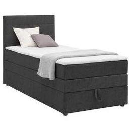 Boxspringbett Palma in Schwarz ca. 90x200cm mit Topper