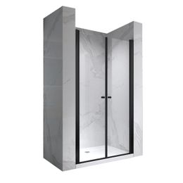 i-flair Dusch-Doppelflügeltür Lima BLACK, 68x195 cm, 6 mm Sicherheitsglas