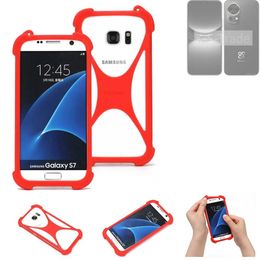 K-S-Trade Handyhülle für Huawei nova 12 Pro, Handy-Hülle Schutz-Hülle Bumper Silikon Schutz Hülle Cover Case, rot|schwarz