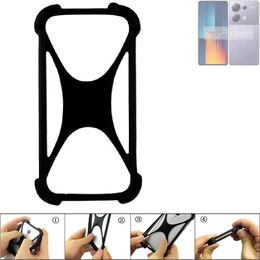 K-S-Trade Handyhülle für Xiaomi POCO M6 Pro, Handy-Hülle Schutz-Hülle Silikon Bumper TPU Softcase Smartphone, schwarz