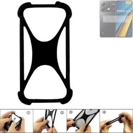 K-S-Trade Handyhülle für Xiaomi POCO X6 5G, Handy-Hülle Schutz-Hülle Silikon Bumper TPU Softcase Smartphone, schwarz