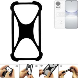 K-S-Trade Handyhülle für Huawei nova 12, Handy-Hülle Schutz-Hülle Silikon Bumper TPU Softcase Smartphone, schwarz