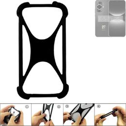 K-S-Trade Handyhülle für Huawei nova 12 Lite, Handy-Hülle Schutz-Hülle Silikon Bumper TPU Softcase Smartphone, schwarz