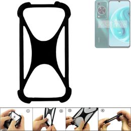 K-S-Trade Handyhülle für Huawei Enjoy 70 Pro, Handy-Hülle Schutz-Hülle Silikon Bumper TPU Softcase Smartphone, schwarz