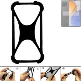 K-S-Trade Handyhülle für Huawei nova Y62, Handy-Hülle Schutz-Hülle Silikon Bumper TPU Softcase Smartphone, schwarz