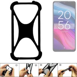 K-S-Trade Handyhülle für TCL 505, Handy-Hülle Schutz-Hülle Silikon Bumper TPU Softcase Smartphone, schwarz