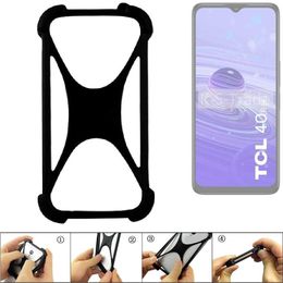 K-S-Trade Handyhülle für TCL 40 R 5G, Handy-Hülle Schutz-Hülle Silikon Bumper TPU Softcase Smartphone, schwarz