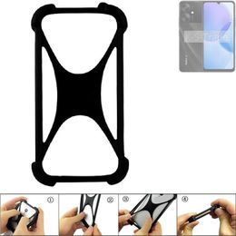 K-S-Trade Handyhülle für Xiaomi Redmi 13R 5G, Handy-Hülle Schutz-Hülle Silikon Bumper TPU Softcase Smartphone, schwarz