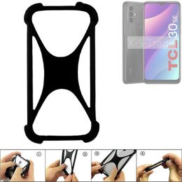 K-S-Trade Handyhülle für TCL 30 Se, Handy-Hülle Schutz-Hülle Silikon Bumper TPU Softcase Smartphone, schwarz
