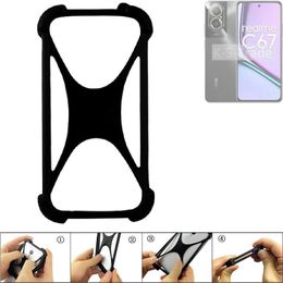 K-S-Trade Handyhülle für Realme C67 4G, Handy-Hülle Schutz-Hülle Silikon Bumper TPU Softcase Smartphone, schwarz