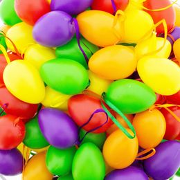 Annastore Osterei Ostereier aus Kunststoff Eier zum Hängen Kunststoffeier Plastikeier (20 St), Osterdeko, bunt, 20 St., Bunt-20