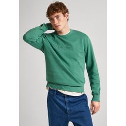 Sweatshirt Pepe Jeans "Pepe JOE CREW" Gr. L, grün (jungle green) Herren Sweatshirts