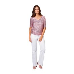 Paillettenshirt HERMANN LANGE Collection Gr. 40, rosa (rose) Damen Shirts V-Shirts