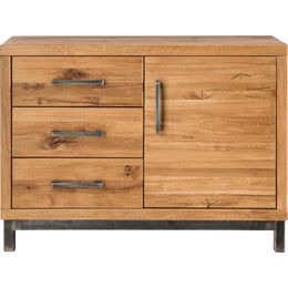 Kommode WOHN[GLÜCK]LICH BY INFANTIL "Brest" Sideboards Gr. B/H/T: 107 cm x 77 cm x 55 cm, 3, braun (wildeiche natur) Kommode