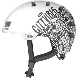 Fahrradhelm Abus "SKURB ACE" Helme Gr. L Kopfumfang: 58 cm - 61 cm, schwarz (schwarz, weiß) Fahrradhelme für Erwachsene