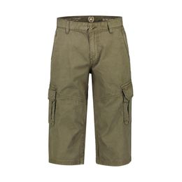 Bermudas Lerros "Lerros Lange Cargo-Bermuda mit aufgesetzten Taschen" Gr. 30, Normalgrößen, grün (aged olive) Herren Hosen Shorts