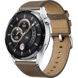 Smartwatch Huawei "WATCH GT3 46mm" Smartwatches braun (silber, braun) Fitness-Tracker