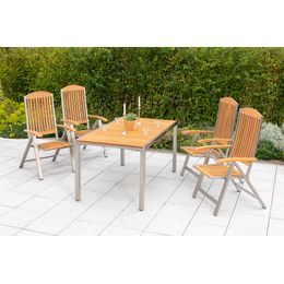 Garten-Essgruppe Merxx "Keros" Sitzmöbel-Sets Gr. B/H/T: 60 cm x 118 cm x 105 cm, Dining Set, braun Outdoor Möbel