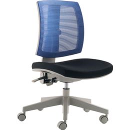 mayer Sitzmöbel Drehstuhl MAYER SITZMÖBEL "2432" Stühle Gr. B/H/T: 59 cm x 84 cm x 59 cm, Struktur (100% Polyester), Kunststoff, schwarz (schwarz, blau, grau) Bürodrehstuhl Drehstühle