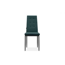 Esszimmerstuhl Inosign "Moana" Stühle Gr. B/H/T: 42 cm x 97,5 cm x 53 cm, 4 St., Webstoff, 4 St. + Metall, grün (dunkelgrün, schwarz) Küchenstühle