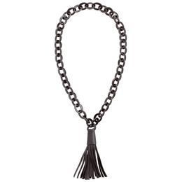 Gliederkette Heine Gr. N-Größe, Kunststoff-Leder, schwarz Damen Halsketten Gliederketten