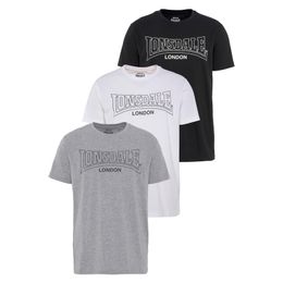 T-Shirt Lonsdale Gr. XXXL (64/66), grau (grau, weiß, schwarz) Herren Shirts T-Shirts