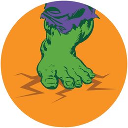 Komar Fototapete "Avengers Hulk's Foot Pop Art" Tapeten Gr. B/L: 125 m x 125 m, Rollen: 1 St., bunt (gelb, lila, grün) Fototapeten Comic