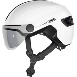 Fahrradhelm Abus "HUD-Y ACE" Helme Gr. M Kopfumfang: 54 cm - 58 cm, weiß Fahrradhelme für Erwachsene