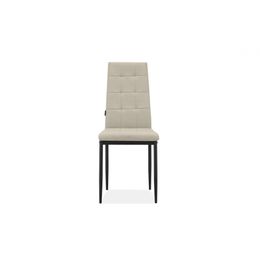 Esszimmerstuhl Inosign "Moana" Stühle Gr. B/H/T: 42 cm x 97,5 cm x 53 cm, 4 St., Webstoff, 4 St. + Metall, beige (creme, schwarz) Küchenstühle