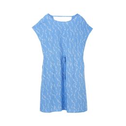 Tom Tailor Denim Damen Kleid mit Livaeco, blau, Print, Gr. XL