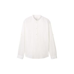 Tom Tailor Denim Herren Relaxed Hemd, weiß, Uni, Gr. XL
