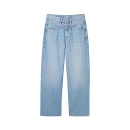 Tom Tailor Damen Culotte Jeans mit TENCEL™ Lyocell, blau, Uni, Gr. 26/28