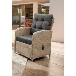 Loungesessel Destiny "MERANO" Sessel Gr. Rückteilverstellung, B/H/T: 64 cm x 97 cm x 65 cm, beige (natur meliert) Lounge-Gartenmöbel