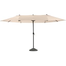 Sonnenschirm Leco "Oval-Schirm "DAS ORIGINAL" 4,6x2,7 m" Standschirme beige (natur) Sonnenschirme