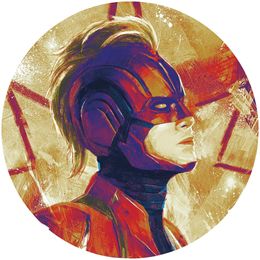Komar Fototapete "Avengers Painting Captain Marvel Helmet" Tapeten Gr. B/L: 125 m x 125 m, Rollen: 1 St., rot (rot, schwarz, braun) Fototapeten Comic