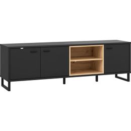 TV-Bank FORTE Sideboards Gr. B/H/T: 175 cm x 55,2 cm x 41,5 cm, schwarz (artisan eiche, schwarz) TV-Sideboard TV-Sideboards