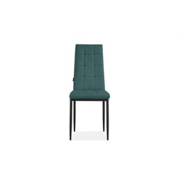 Esszimmerstuhl Inosign "Moana" Stühle Gr. B/H/T: 42 cm x 97,5 cm x 53 cm, 4 St., Veloursstoff Samtoptik, 4 St. + Metall, grün (dunkelgrün, schwarz) Küchenstühle
